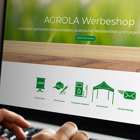 Referenz AGROLA Werbeshop Web2Print Ansicht